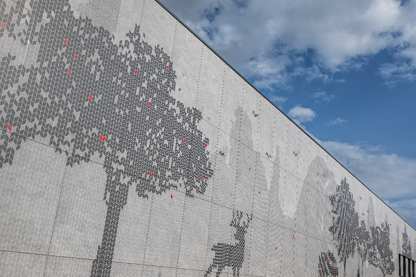 Individual-Fassade Produktionshalle | Fundermax